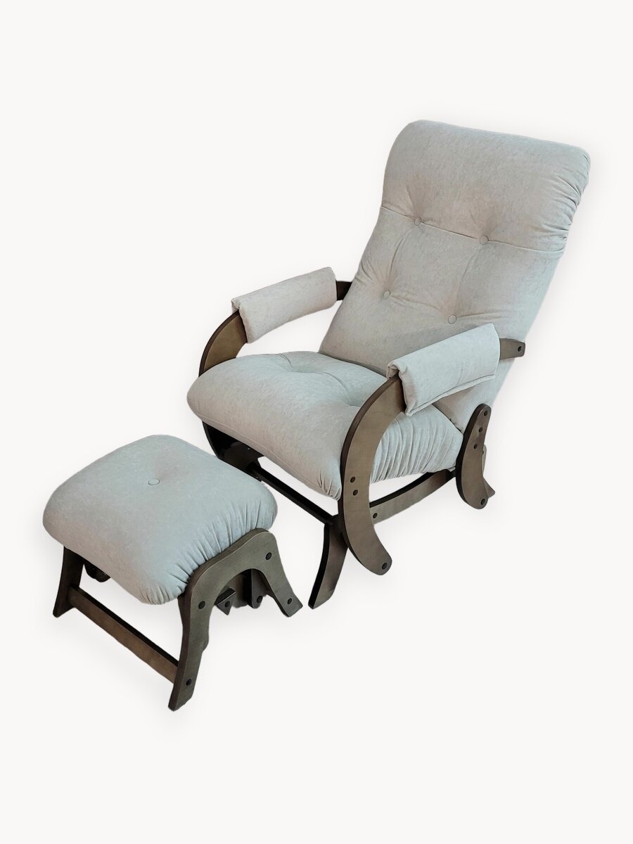 Кресло-качалка Wood Space "Премиум" с пуфом-качалкой, анатомическое, для отдыха и кормления, усиленный каркас