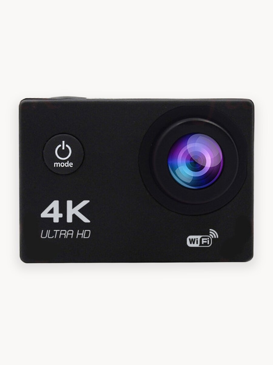 Экшн-камера Cam-16, 4K Ultra HD, 1920*1080 - 30 Fps, 900 мАч, аквабокс + набор креплений, чёрная