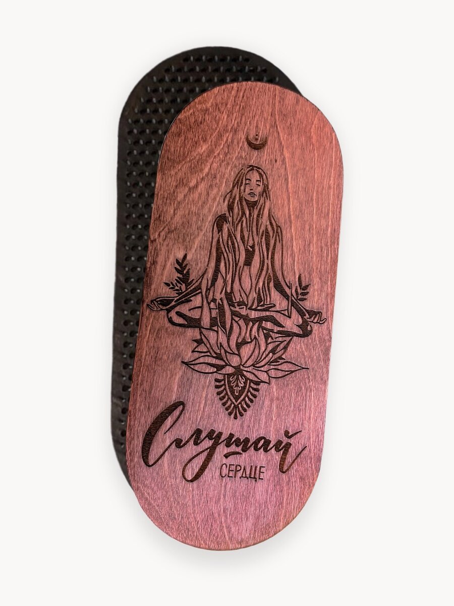 Комплект для спины и ног / Доска Садху Ligar Sadhu "Йогиня", цвет махагон, для начинающих 8 мм / гвозди для йоги