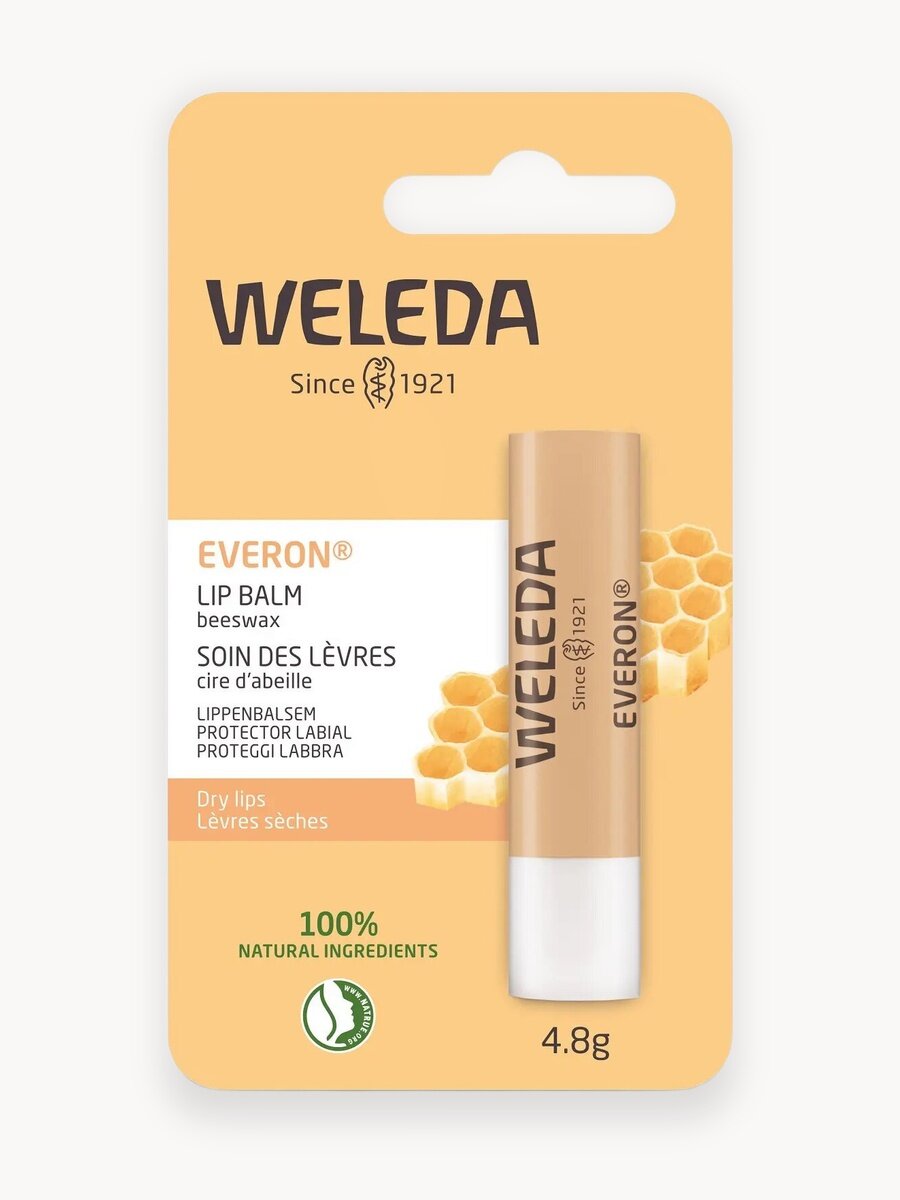 Weleda Линия с пчелиным воском Р Бальзам для губ Everon 4,8 гр 005267X3 Новый дизайн
