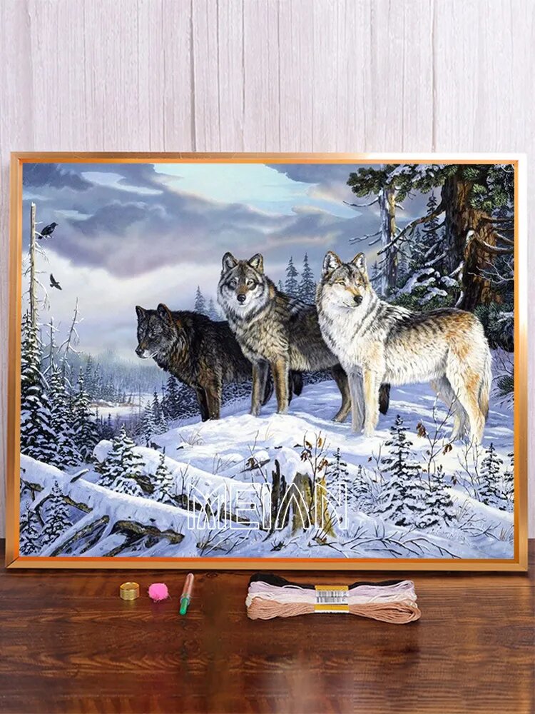 MEIAN Набор для вышивания,30x40CM,11CT,40 цветов