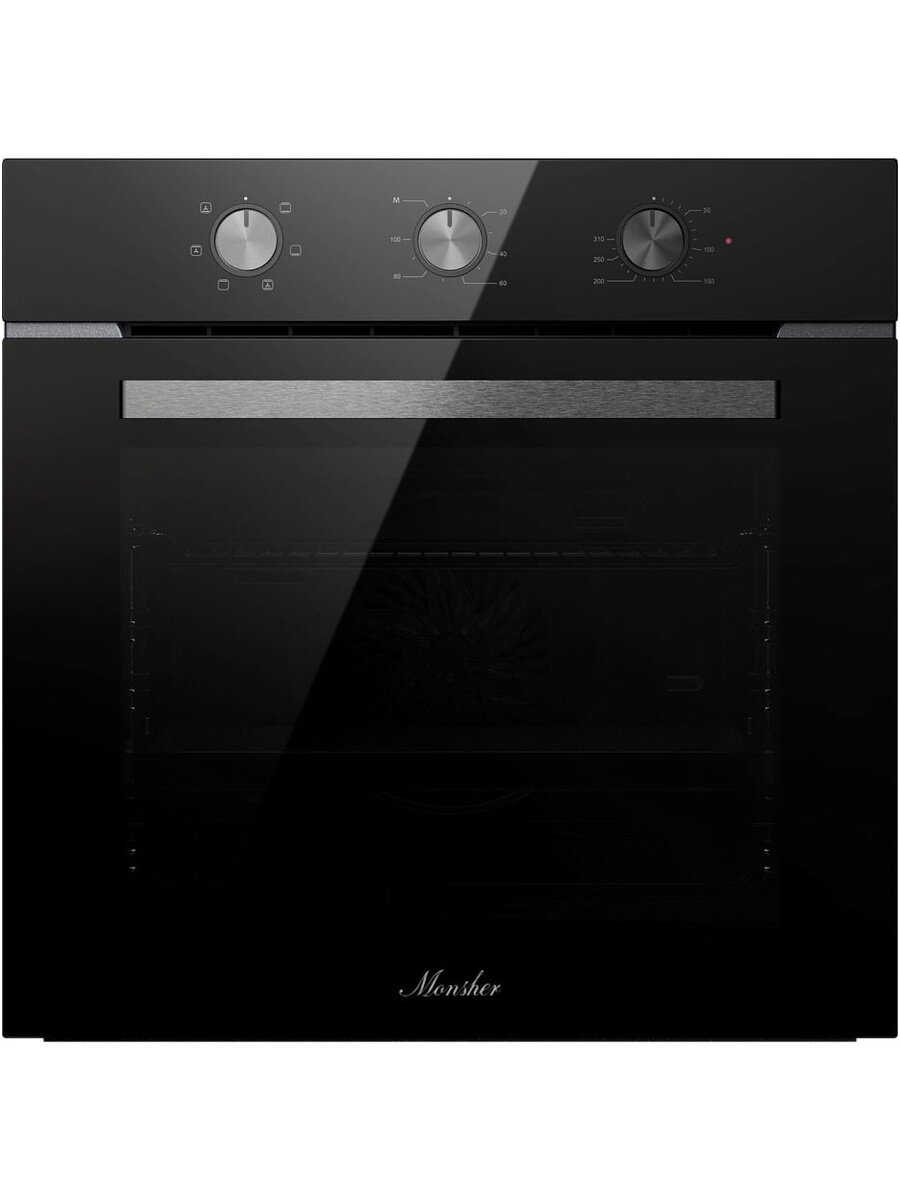 Электрический духовой шкаф Monsher MOE 6023 PTN Noir, 59.5 см, 78 л, 6 режимов, конвекция, черный
