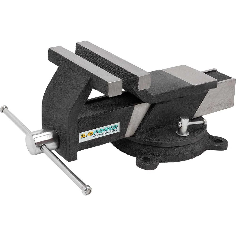 Тиски стальные поворотные iLOFORCE с наковальней 5" (125мм) IF-6540805(60993) для надежной фиксации
