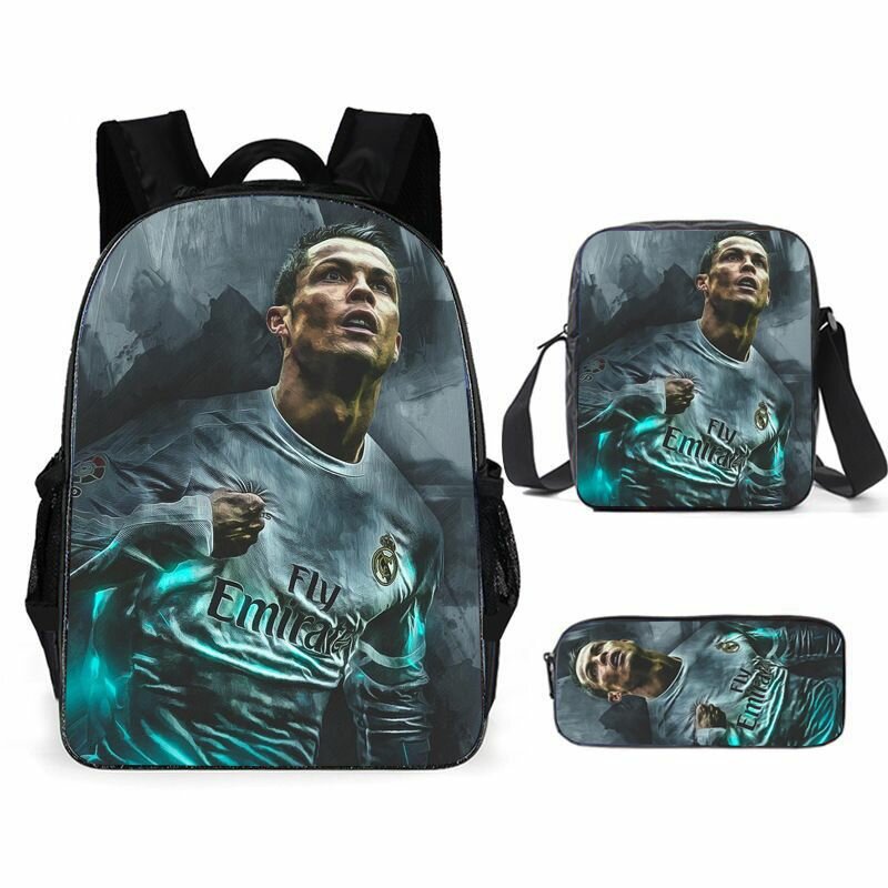 Чемпионат мира по футболу Криштиану Роналду,3 и 1 школьный рюкзак мальчика для девочки подарок