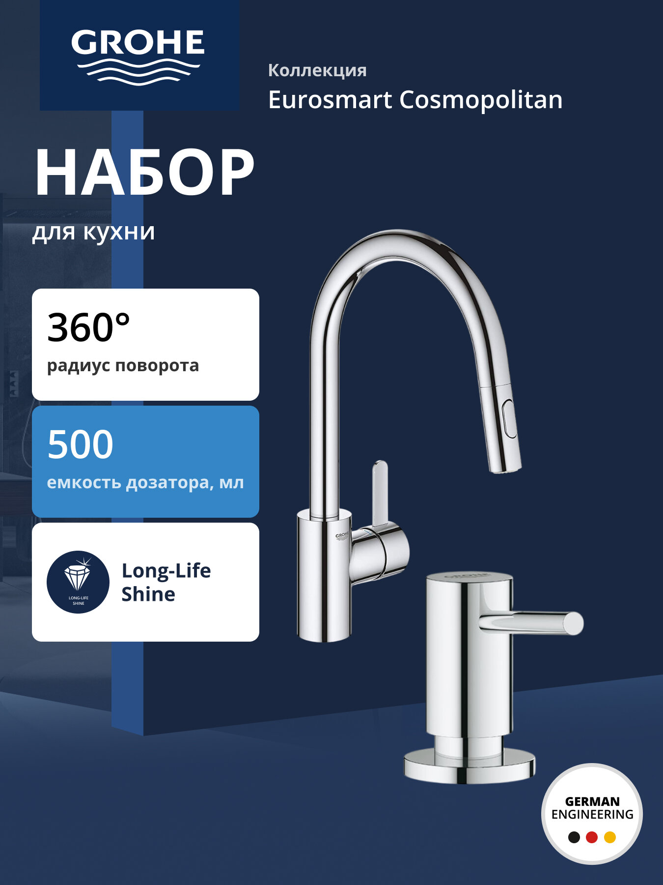 Готовый набор для кухни GROHE Eurosmart Cosmopolitan (NK0016)