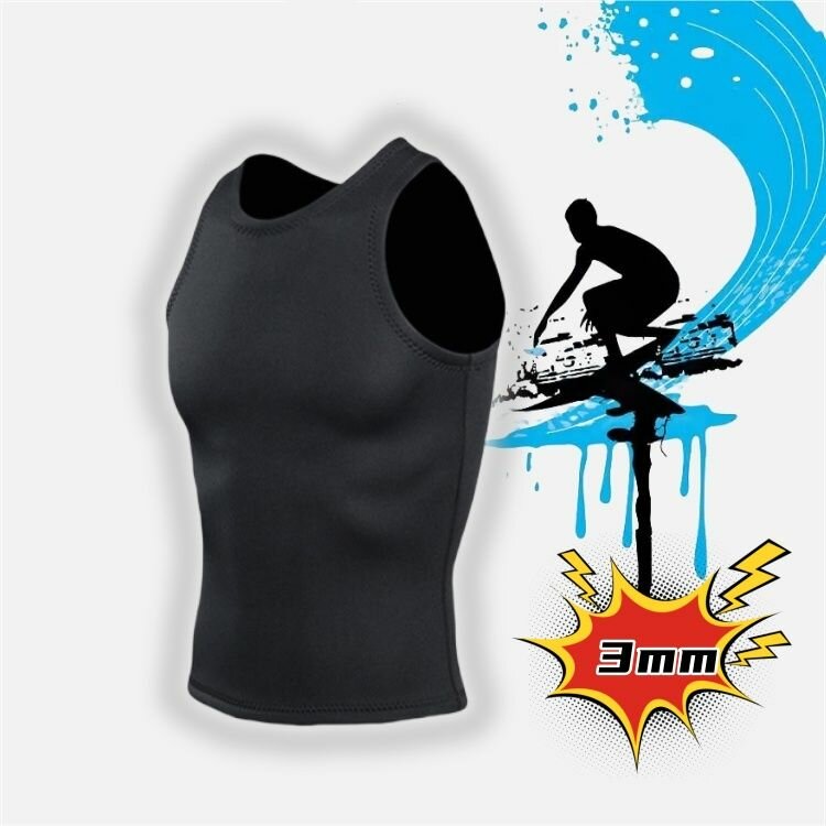 Мужской гидрокостюм-жилет толщиной 3 мм с круглым вырезом