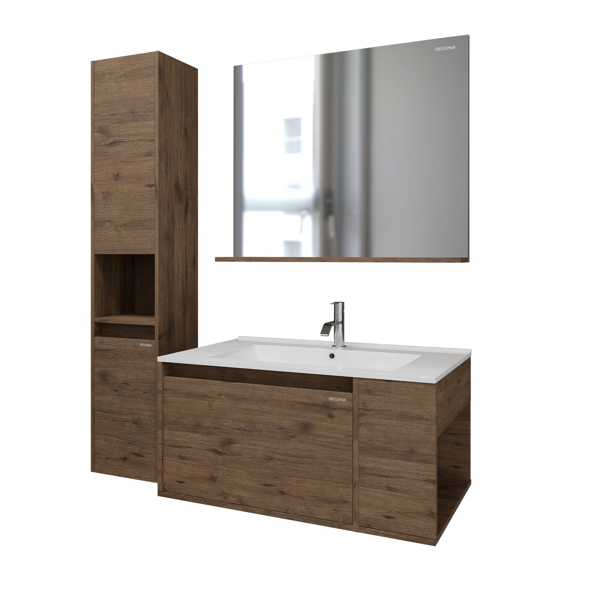 Зеркало Grossman Тенза 85x71,6 с полочкой