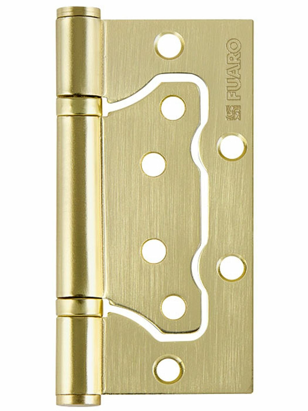 Комплект 8 шт. - Петля дверная накладная без врезки (бабочка) Fuaro 500-2BB 100x2,5 SB мат. золото