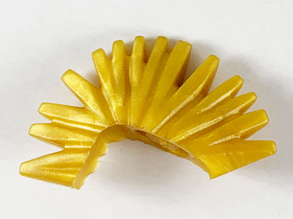 Minifigure, Hair Mohawk, 93563 Pearl Gold U