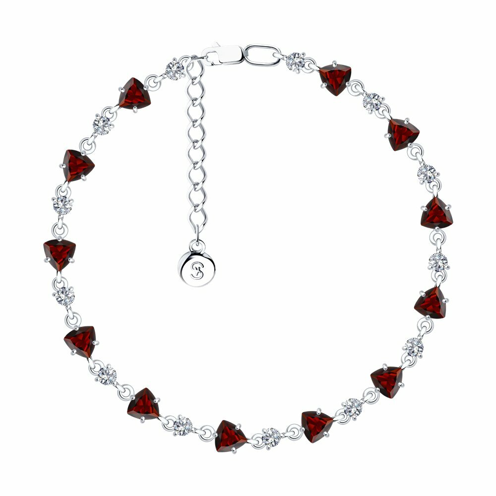 Браслет, серебро, 925 проба, родирование