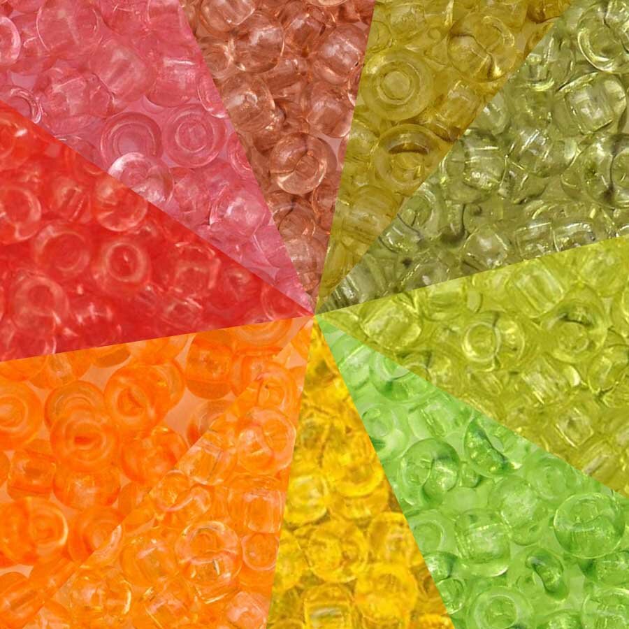 Бисер набор из 10 цветов по 5 г, чешский Preciosa 15, стеклянный, № 10/0, диаметр 2,3 мм