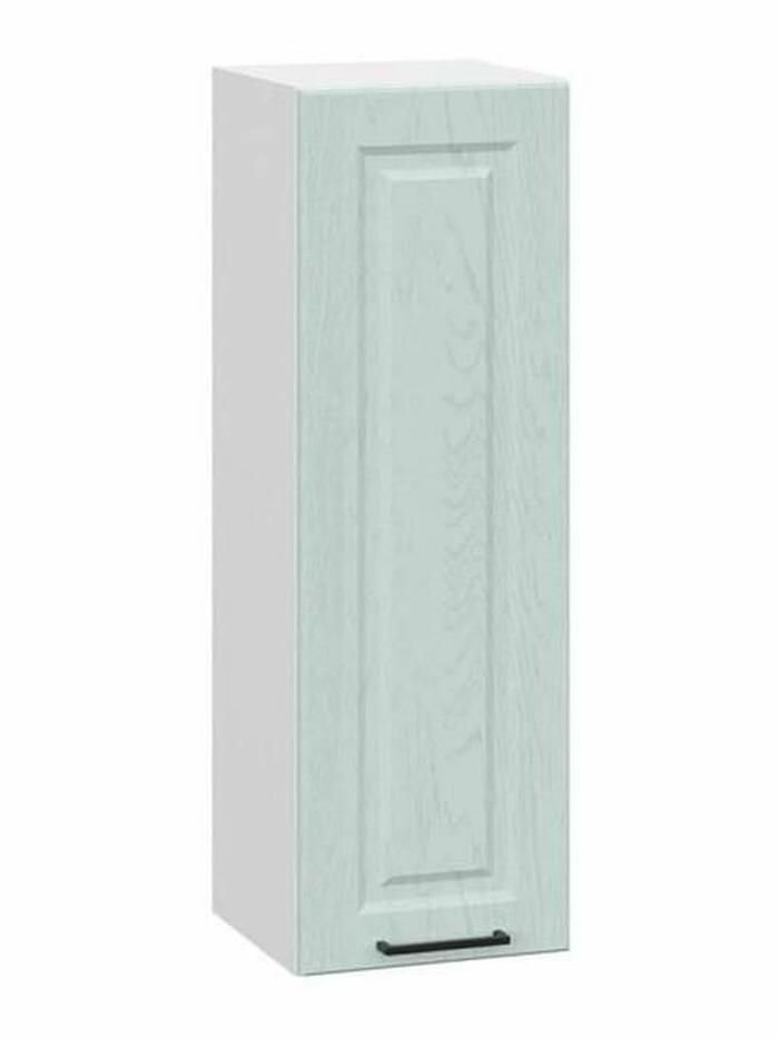 Кухонный модуль навесной, шкаф Шервуд с доводчиками, с полками, 30х29.6х91 см, Белый / Деним голубой