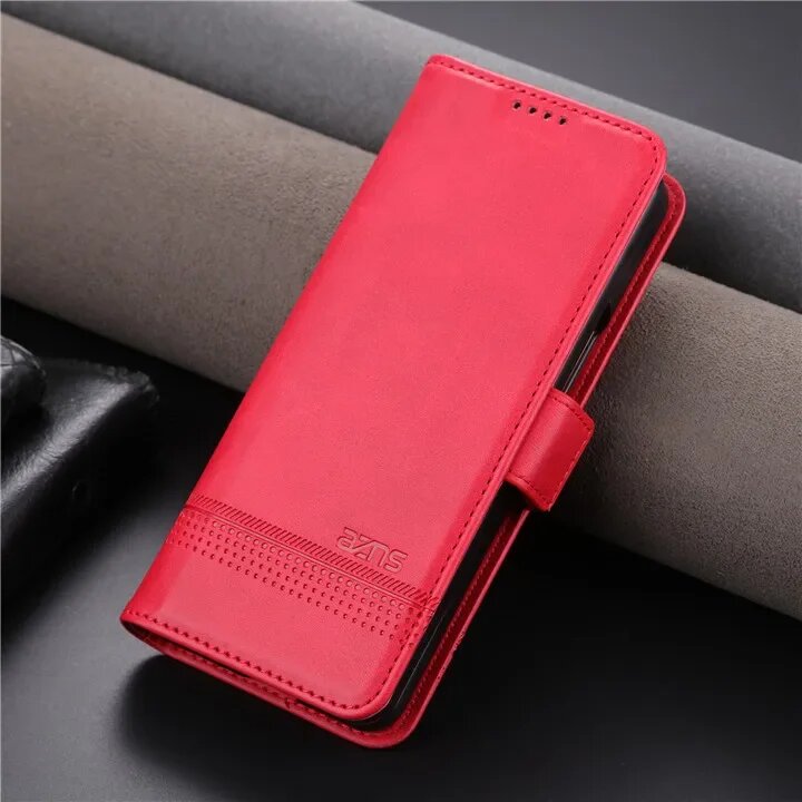 Z Fold 6 5 4 3 5G Флип-чехол для Samsung Galaxy Z Fold 4, кожаный кошелек Red-CXNW, Samsung Z Fold 4