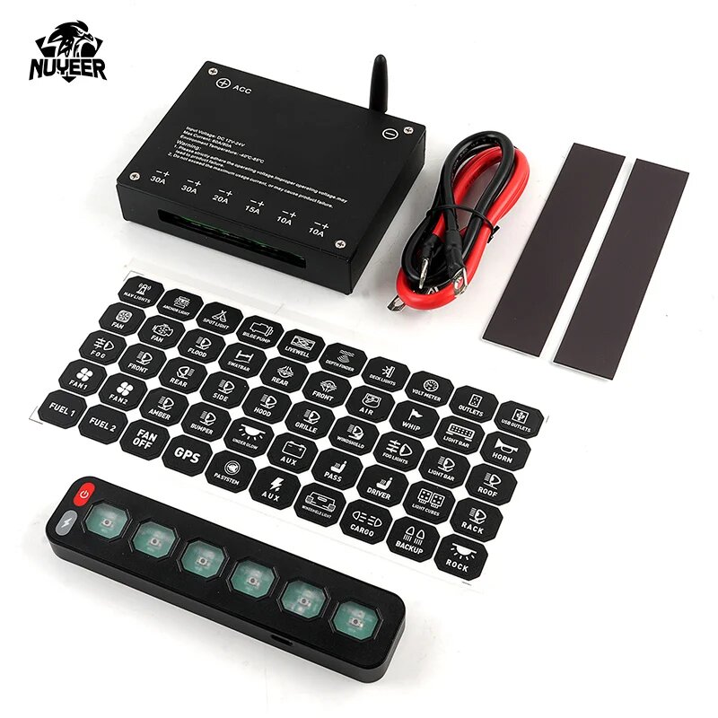 6-бандовая панель беспроводного переключателя 4x4 Релейный блок управления Автоматическая регулируемая светодиодная сенсорная панель переключателя 12 В для гоночного автомобиля Грузовик RV Off Road