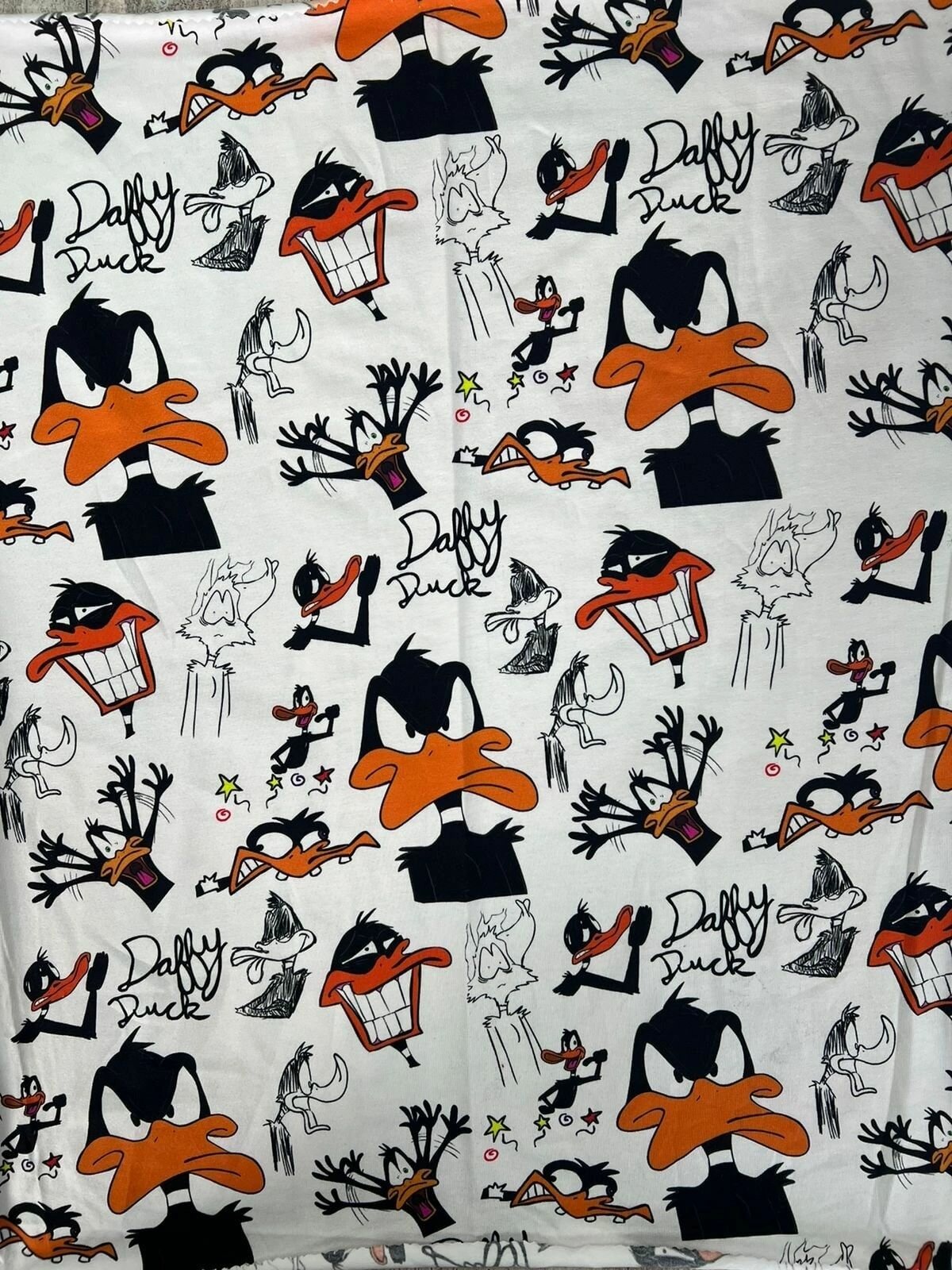 Ткань трикотажная 50 см кулирка с лайкрой печать диджитал Утки