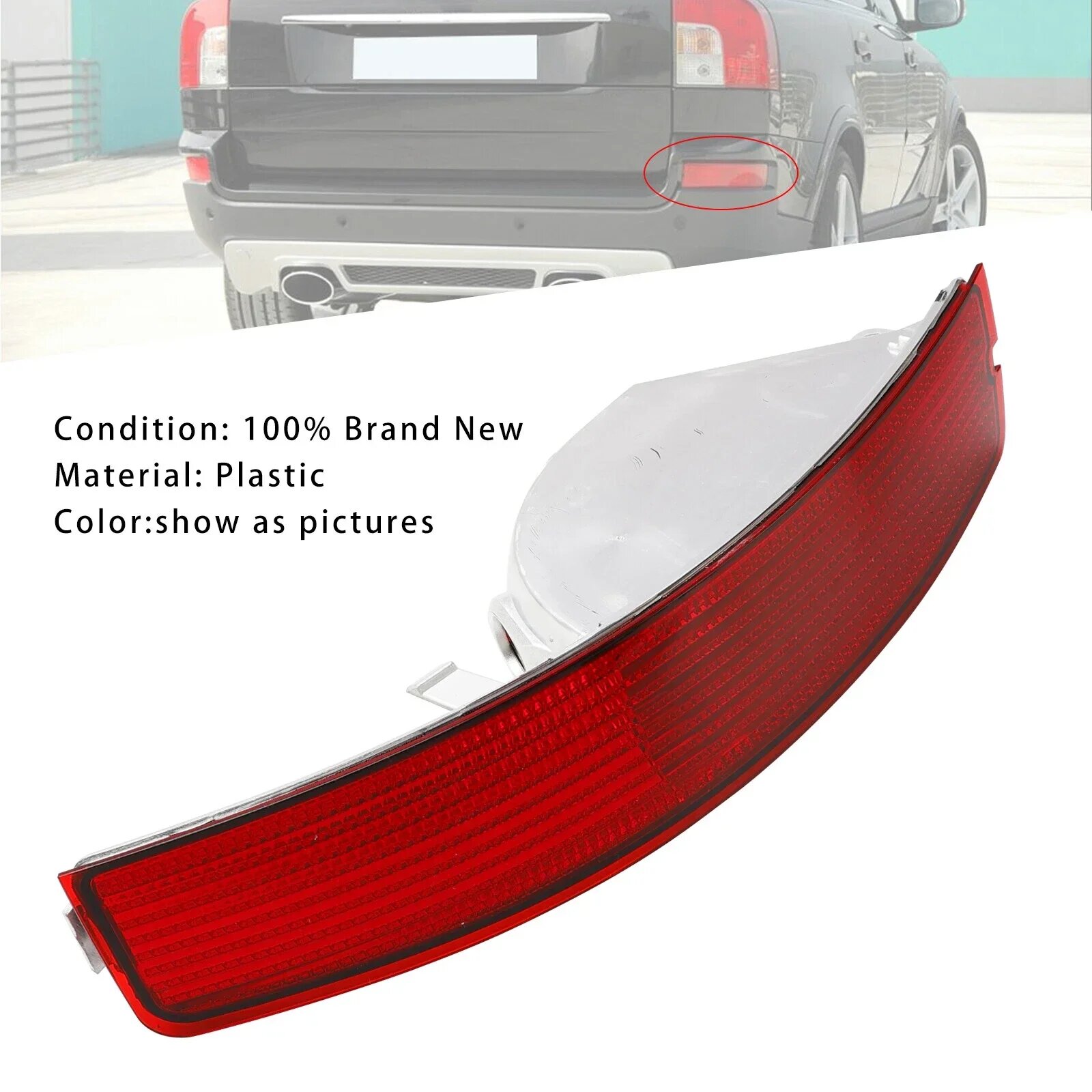 Для Volvo XC90 2007 ~ 2013 левый или правый автомобильный задний отражатель, бампер, противотуманная фара, задняя линза без лампы 31213647 31111185 Right