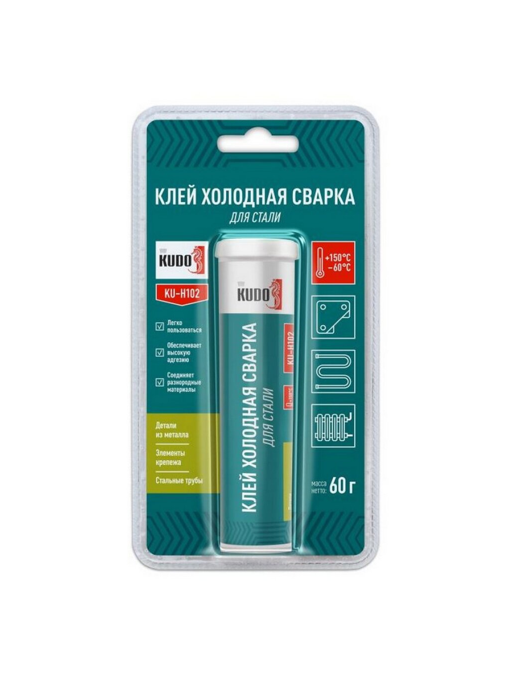 Холодная сварка "KUDO" (60 г) (для стали)