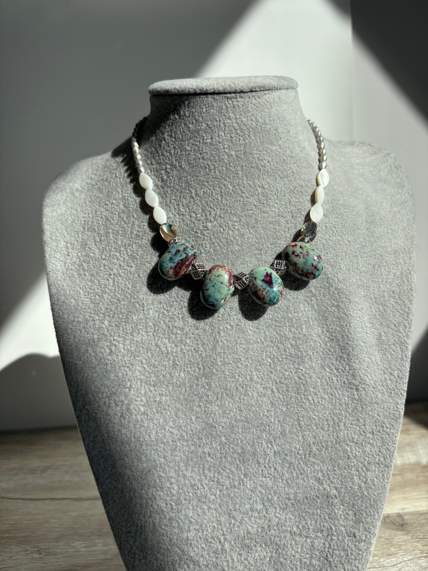 Колье, жемчуг пресноводный