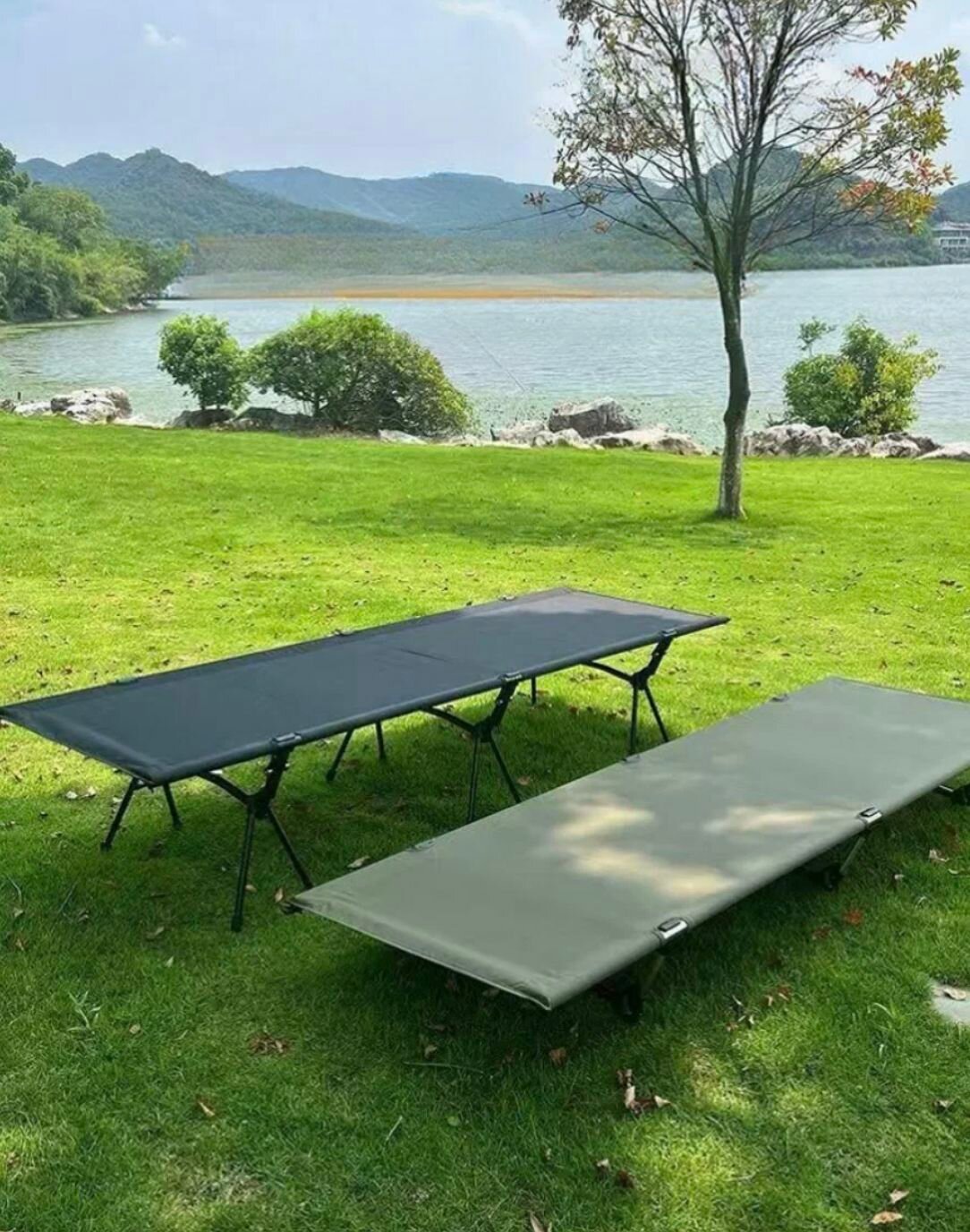 Раскладушка туристическая, металл, 190x65x2 см, максимальная нагрузка 120 кг, цвет зелёный