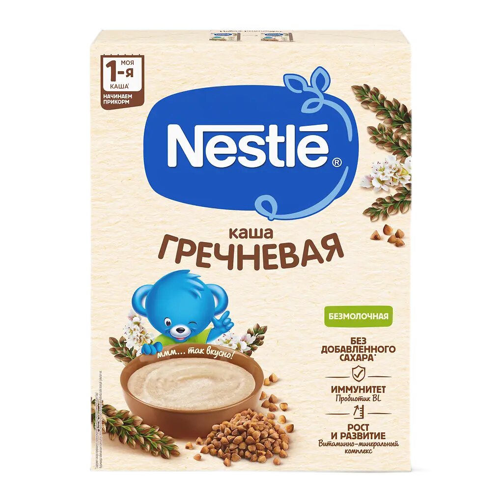 Nestle Каша гречневая безмолочная с бифидобактериями с витаминами и минералами с 4 мес 200 г 1 шт