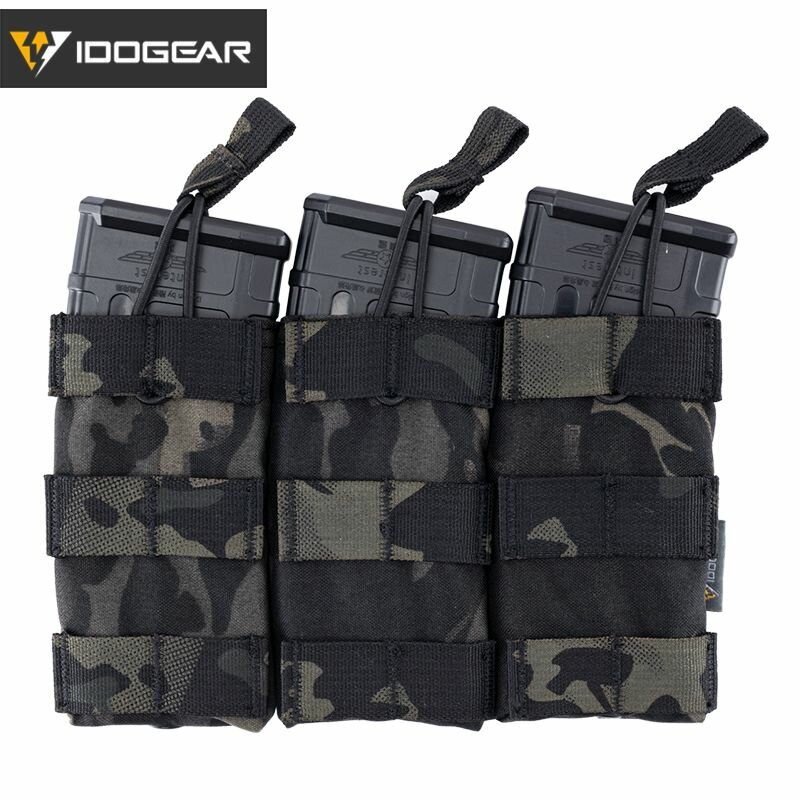 Подсумок IDOGEAR Тактический подсумок 5.56 .223 MOLLE модульный с тройным открытым верхом для тактического страйкбола Mag Pouch 3547