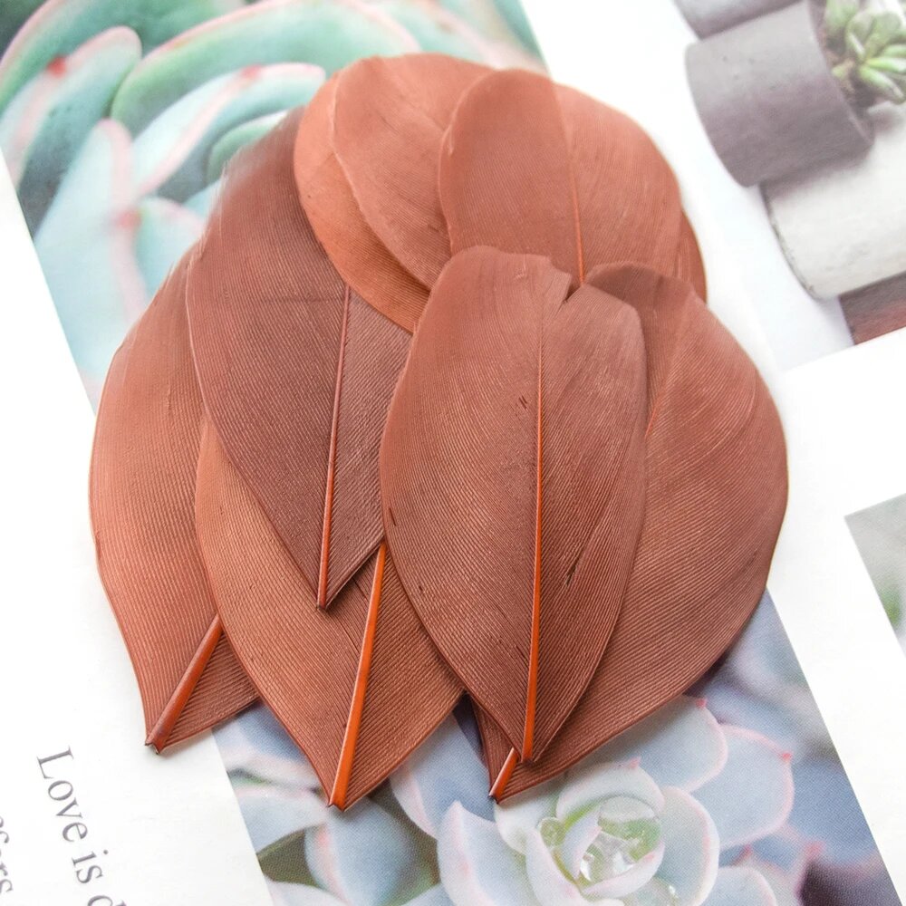 Натуральные гусиные перья 5-8 см для рукоделия Кофе