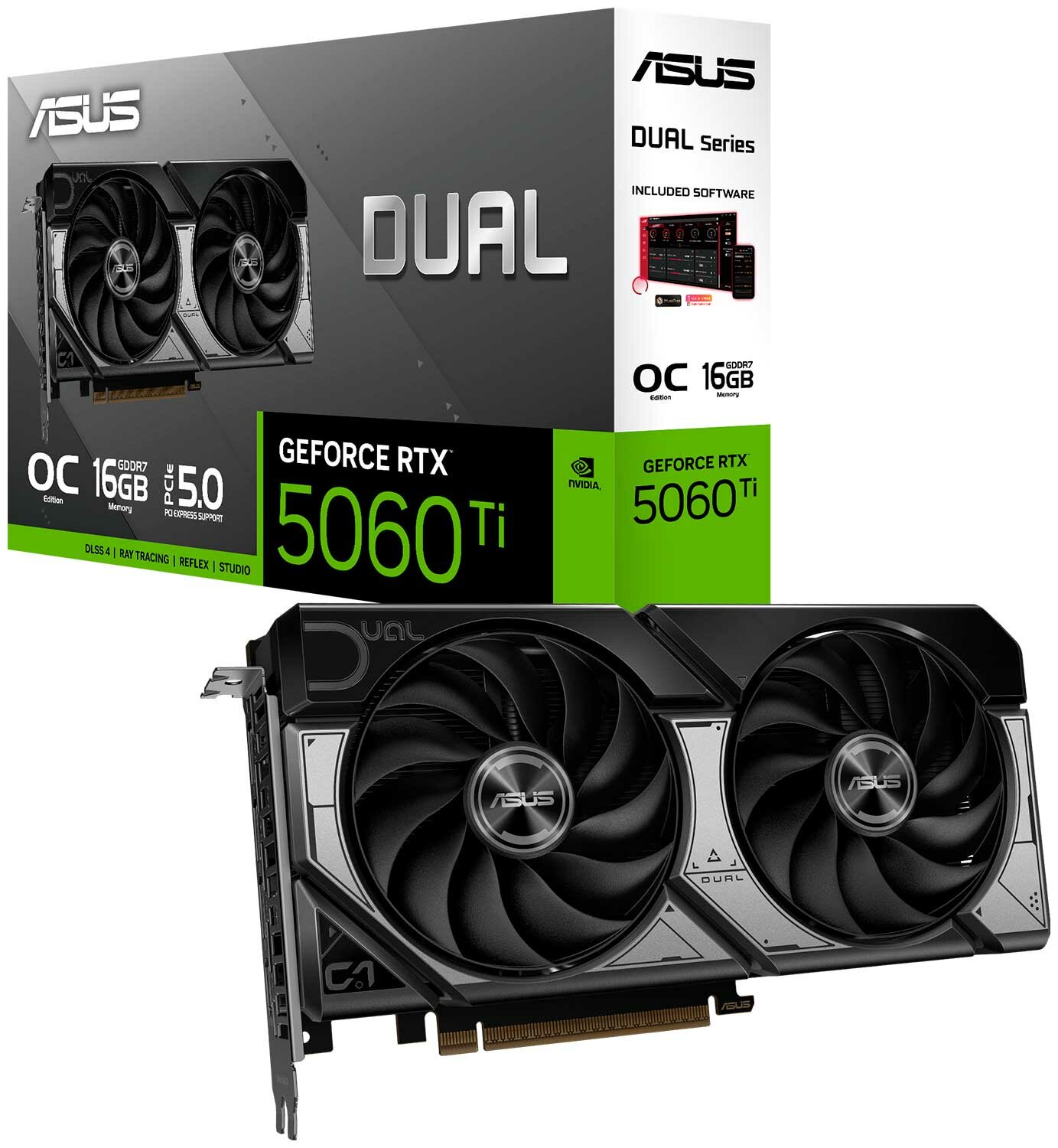 Видеокарта Asus GeForce RTX 5060 Ti OC 16G Dual (DUAL-RTX5060TI-O16G)