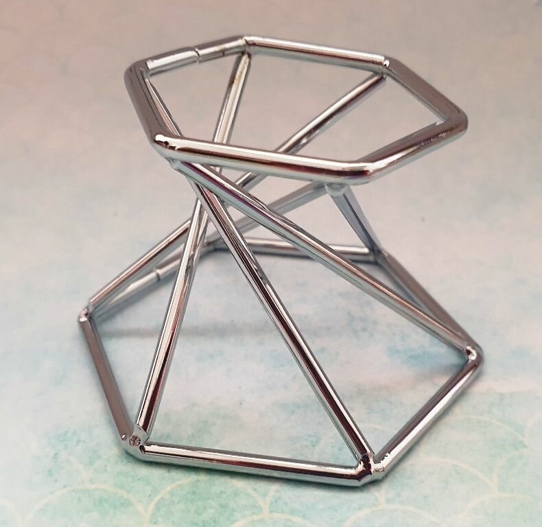 Подставка-постамент двустронняя "Звезда" D35 D55 (для шаров D35-D100 мм), хром, под каменный шар благовония, металл, balance4life