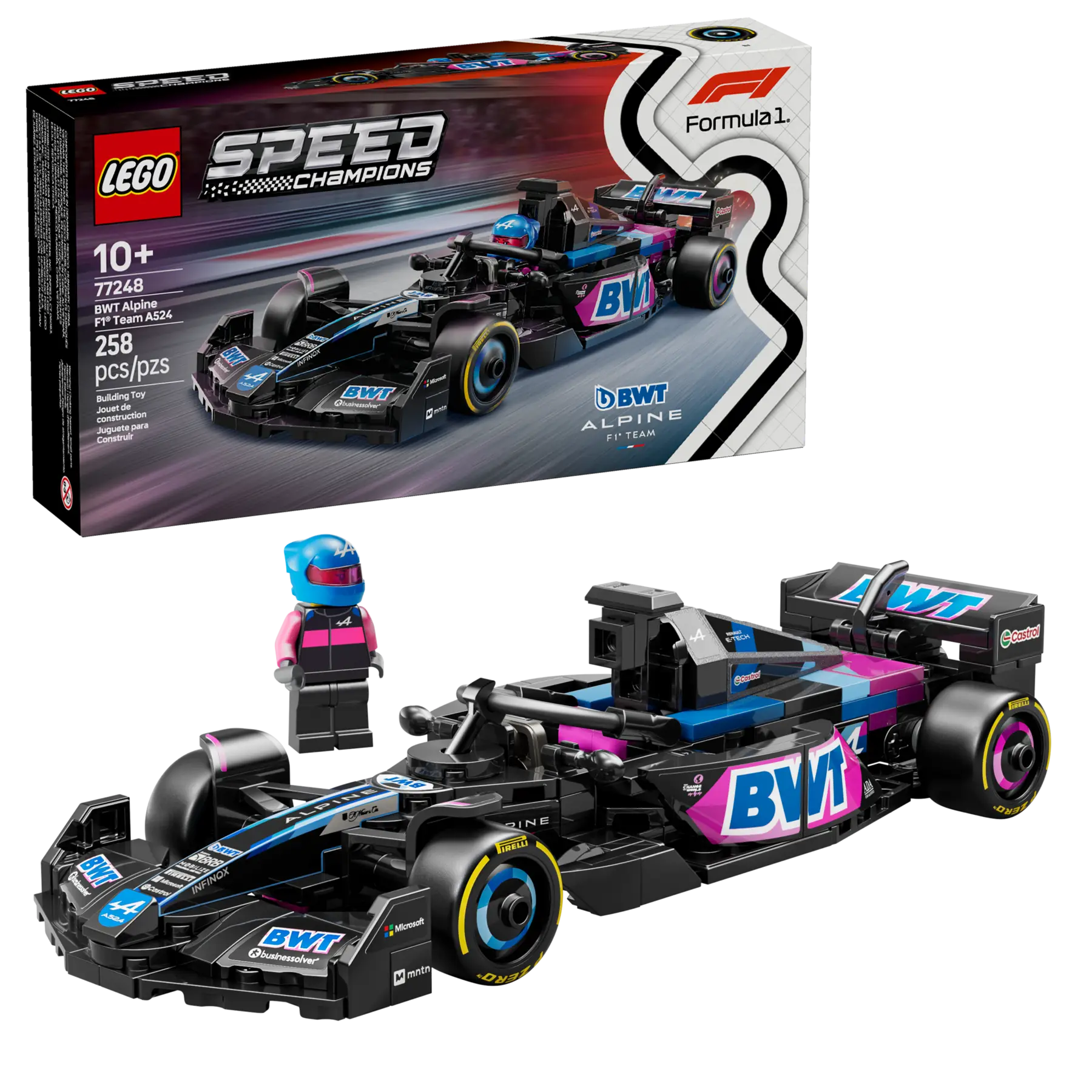 Конструктор LEGO Speed Champions 77248 Команда BWT Alpine F1® A524, 258 дет.