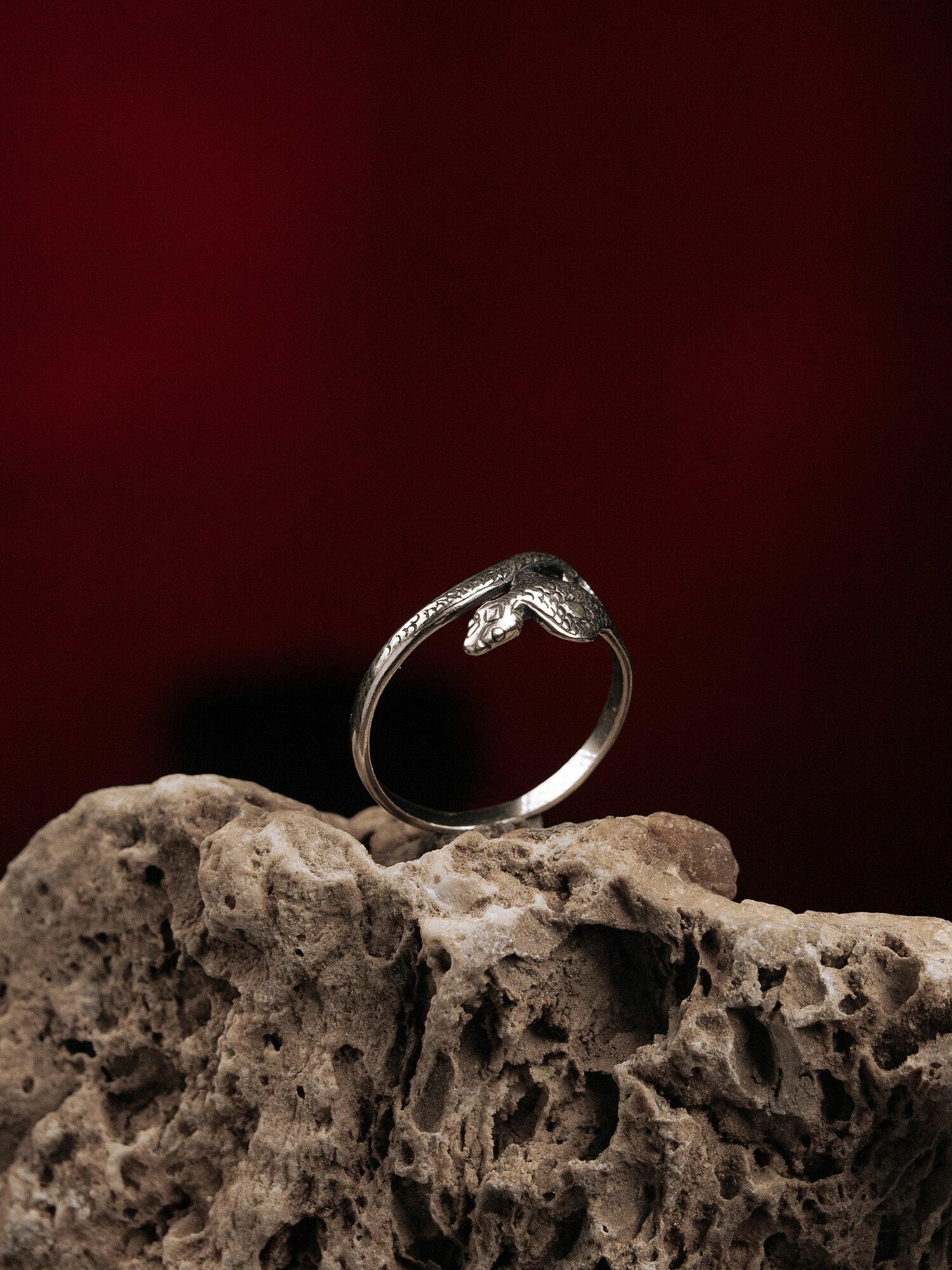 Кольцо, серебро, 925 проба, чернение