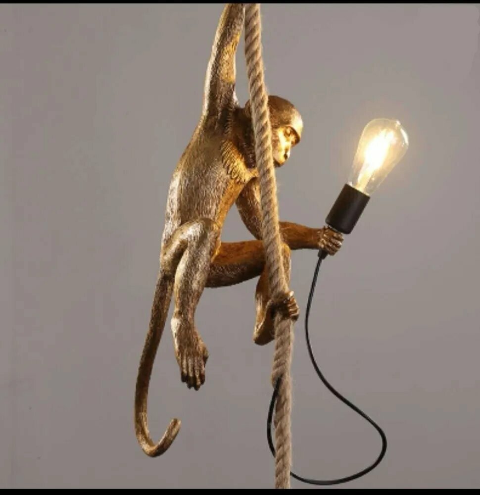 Скандинавский коготь обезьяны, настенный, золотистый, с пеньковой веревкой