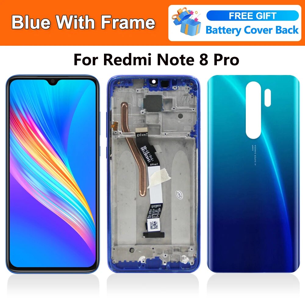 Для Xiaomi Redmi Note 8 Pro протестирован 6,53 дюйма для Redmi Note 8 Pro M1906G7I ЖК-дисплей с цифровым преобразователем сенсорного экрана в сборе, замена