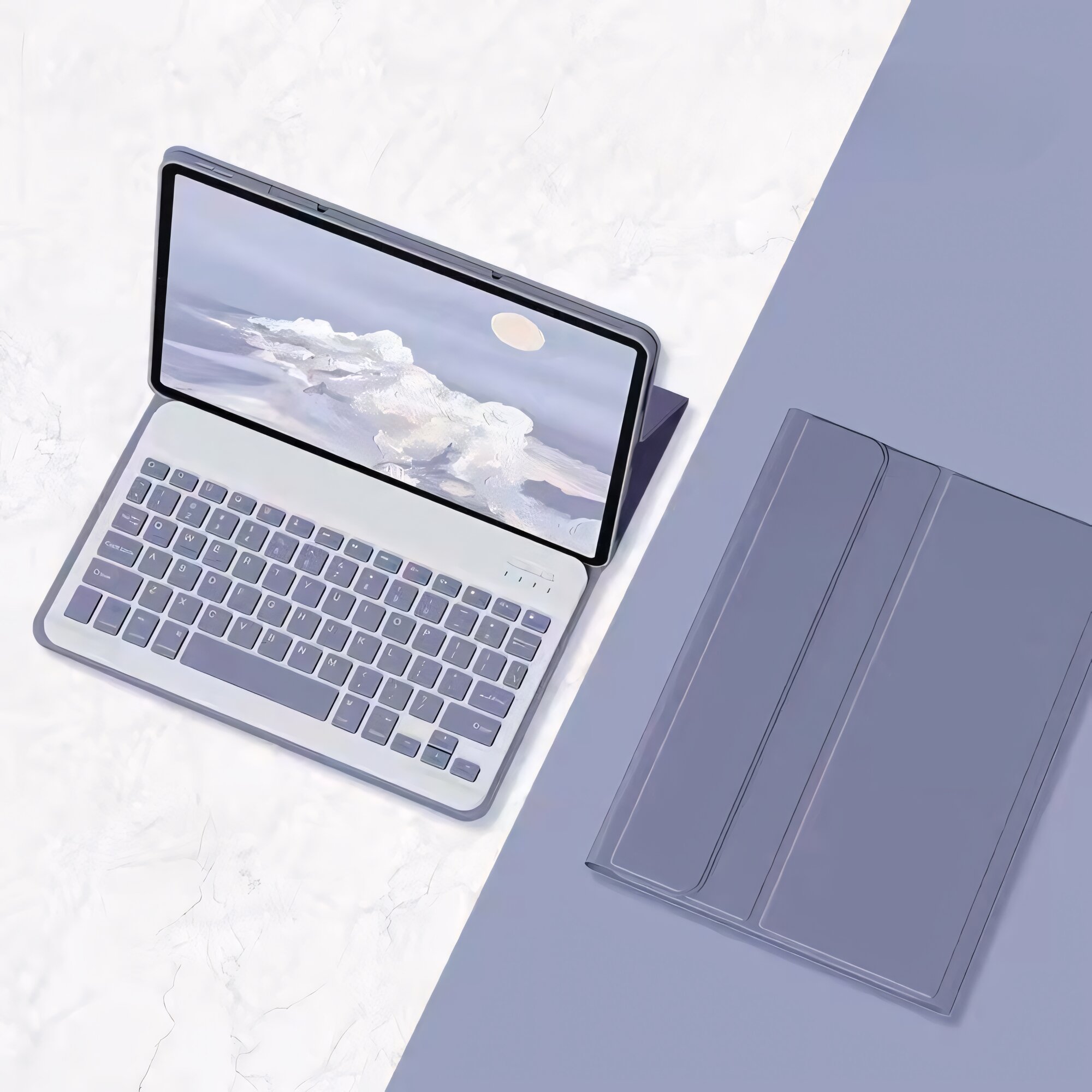 Чехол-книжка с клавиатурой для iPad Air (2024) 11", темно-фиолетовый