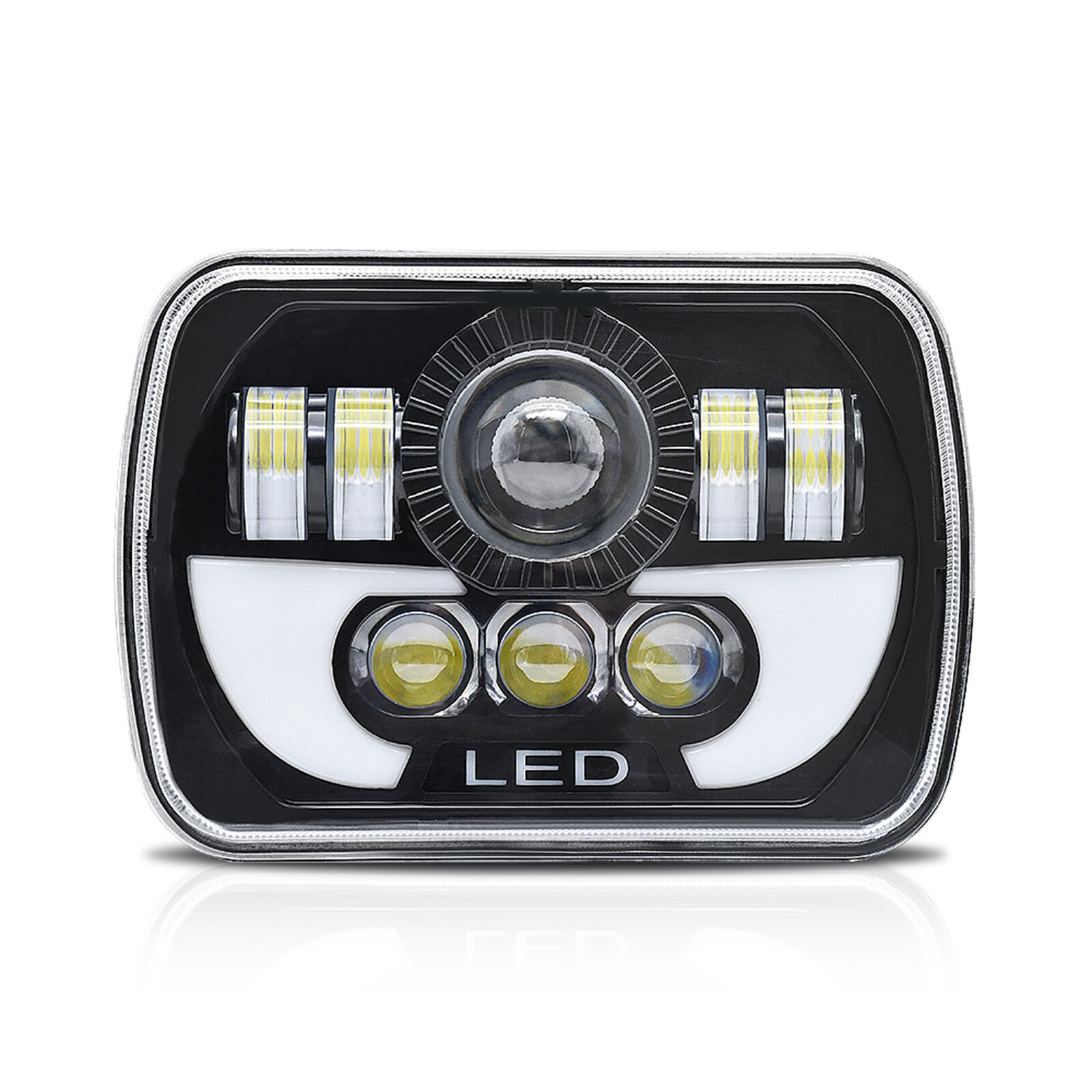 1 шт Фара LED 7 дюйм (5x7/6x7) с дальним/ближним светом и дневным ходовым светом 180Вт IP67 водонепроницаемая замена для Jeep Wrangler YJ Cherokee XJ Comanche MJ Chevrolet GMC и других