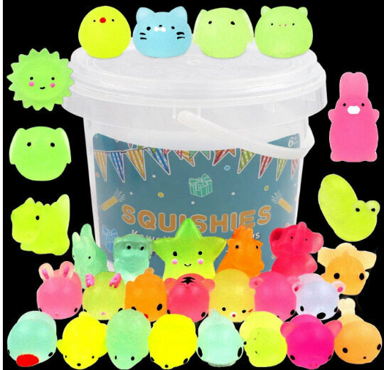 24 баррельных пельменей pinch music luminous dumpling TPR мягкая резина игрушка декомпрессия вентиляция милый питомец кукла INS 24 бочки ночной свет