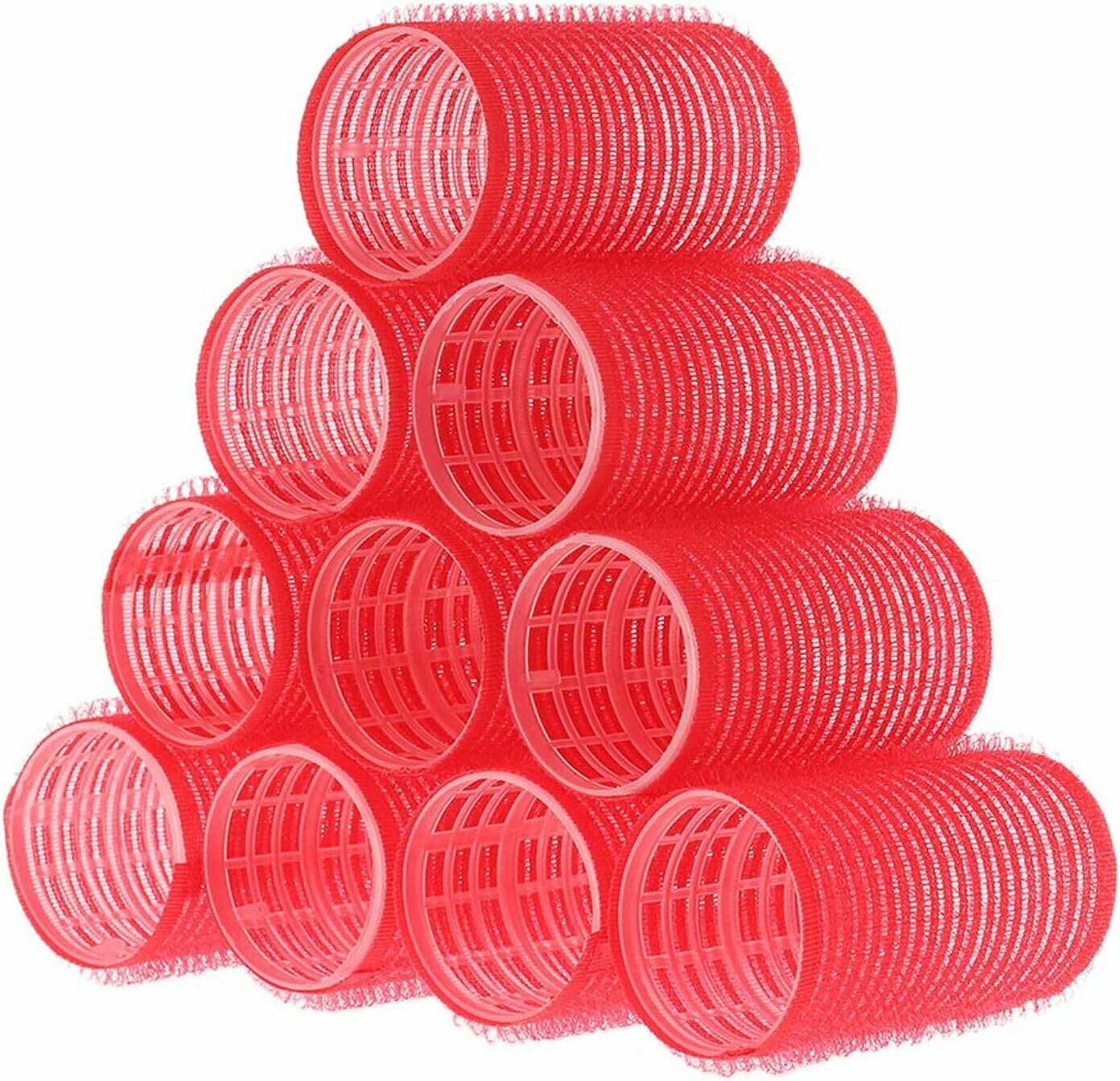 10pcs Самоклеющиеся Волрутя Hair Rollers, Салонные Инструменты для Укладки Волос, Разные Размеры, Желтый 6*1.7cm, Розово-красный 6*2.1cm, Розовый 6*2.6cm, Фиолетовый 6*3.1cm, Пластик, Инструменты для Салона красоты