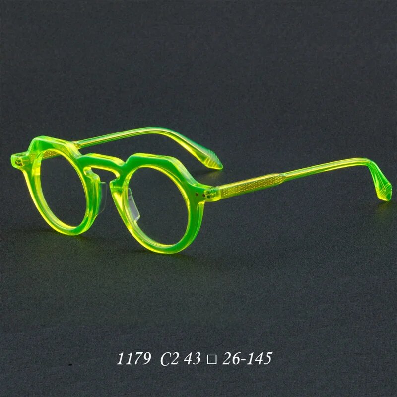 Винтажные круглые очки OUTMIX Green, Зеленый