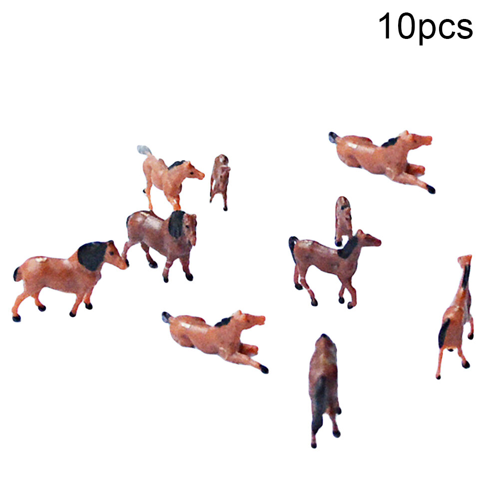 10 шт 1/87 1/150 Лошади Модель Животное DIY Ферма Зоопарк Парки Поезд Макет Аксессуар