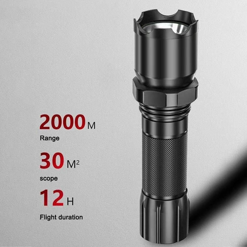 Мини-фонарик с супер-зумом для кемпинга,5W,600mAh, Диапазон 200-500м
