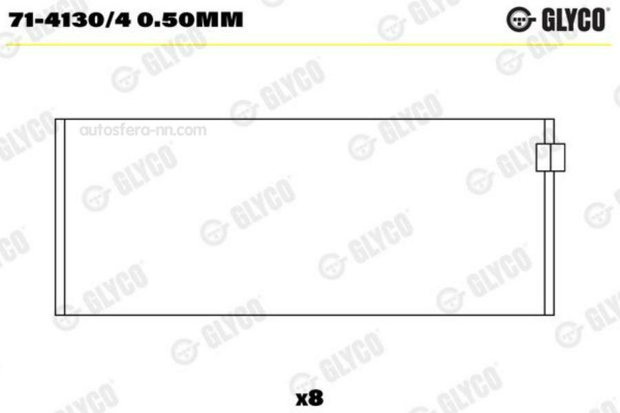 GLYCO 7141304050MM Вкладыши ДВС шатунные (к-т) Fiat, Iveco, Citroen, Peugeot, Renault 2.4D-2.8HDI, JTD