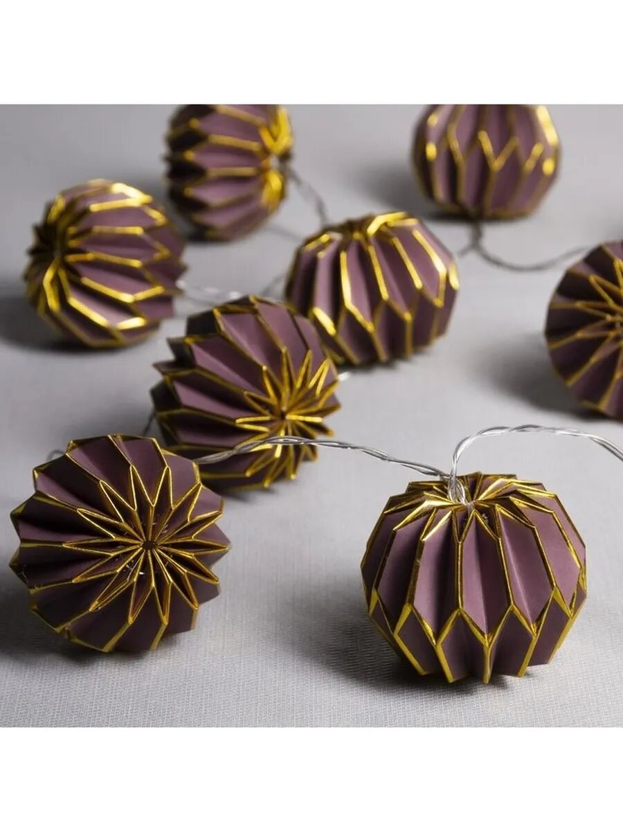 Гирлянда «Нить» 2 м с насадками «Фиолетовый фонарик», IP20,