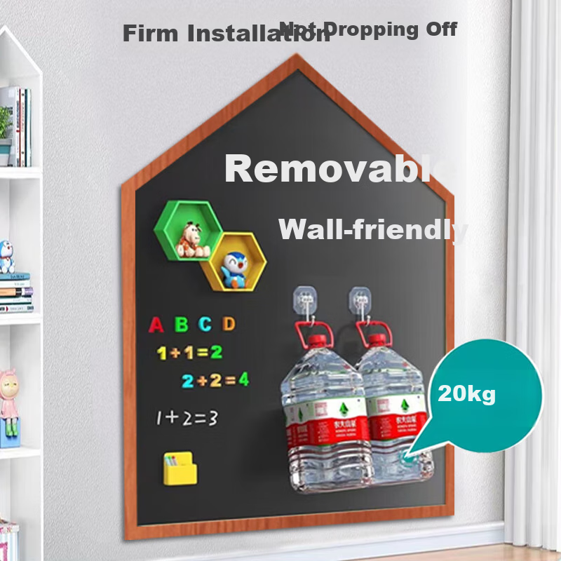 Flybook Black 50*60cm Magnetic Blackboard Wall Sticker for Children Creative Graffiti Wall Environmentally Friendly Erasable Dust-free Blackboard Magnetic Home Teaching House-shaped Whiteboard Wall