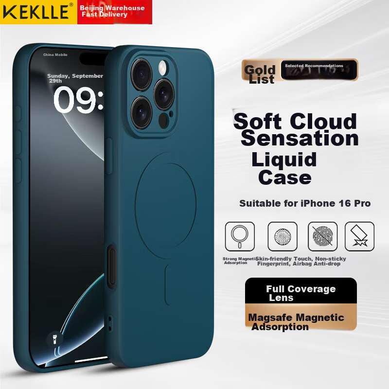 KEKLLE [Skin-Friendly Magnetic] IPhone 16 Pro Case, Apple 16 Pro Protective Cover, Skin-Friendly Liquid Silicone Magnetic Full-Cover Soft Case, Royal Blue