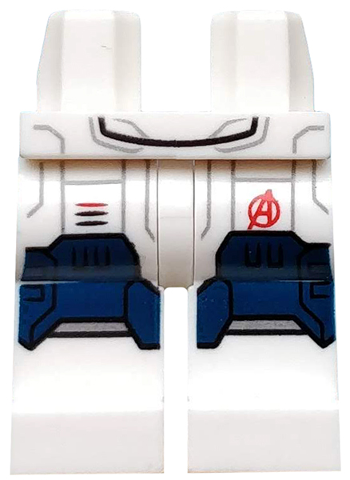 Hips and Legs with Dark Blue Knee Plates and Red Avengers Logo Pattern (Iron Legion), 970c00pb0384 White U
