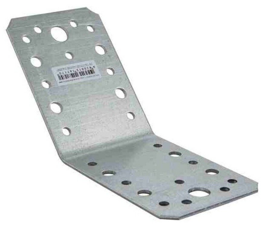 Крепежный уголок Rock Solid Connection / Рок Солид Конекшн для стропильного соединения 135 градусов, из оцинкованной стали, серый, 90х90х65х2мм / строительство и ремонт