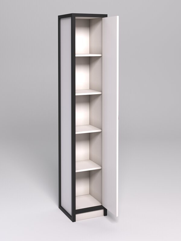 Шкаф офисный закрытый узкий Ш-42 "стронг" в стиле лофт, Белый