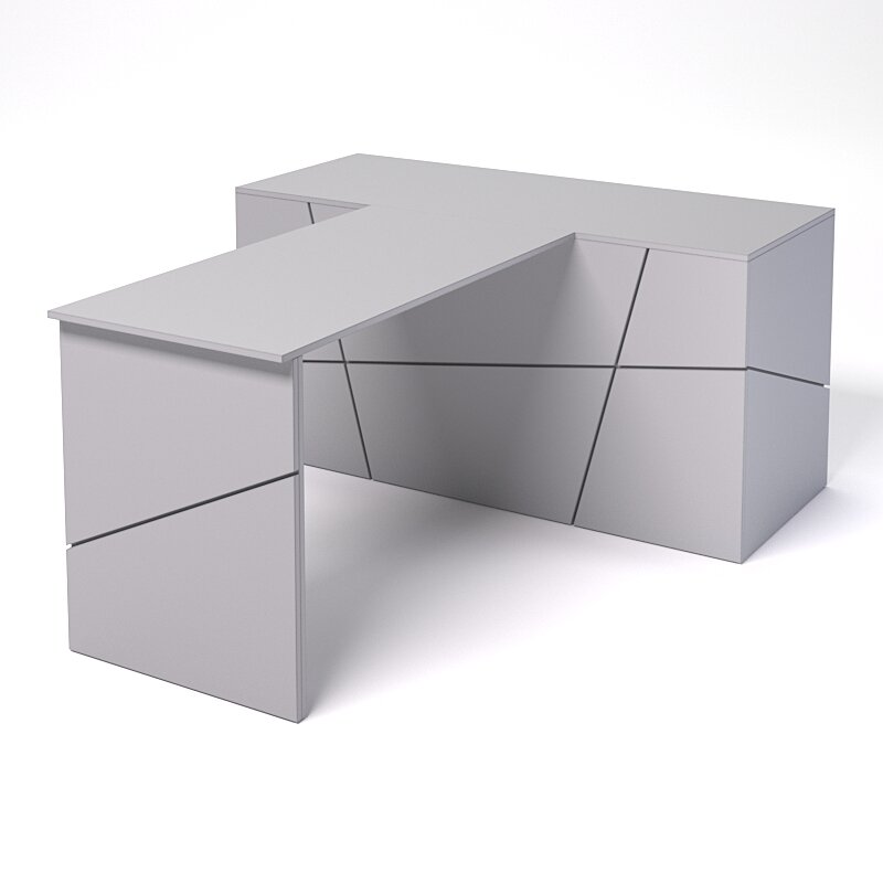 Стол руководителя №6 с приставкой брифингом, Серый. Производитель товара - компания Westcom.