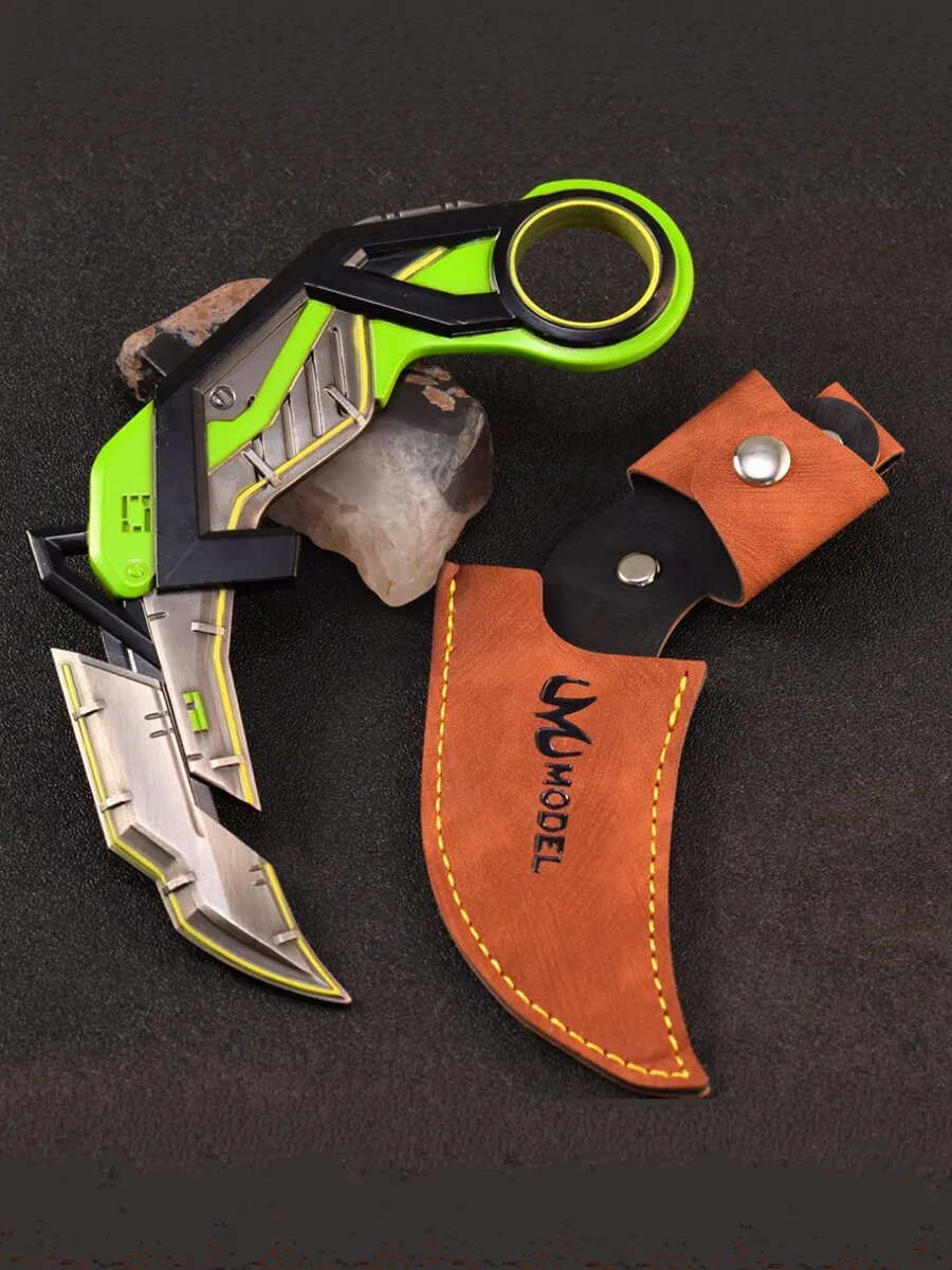 Нож керамбит RGX коготь, не острый, с чехлом, тренировочный, для выполнения трюков