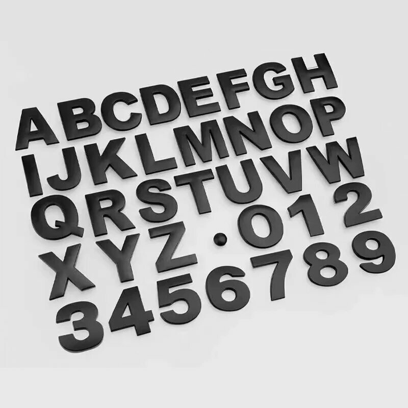 Металлическая 3d-наклейка в виде букв алфавита и цифр Black 4.5cm, M