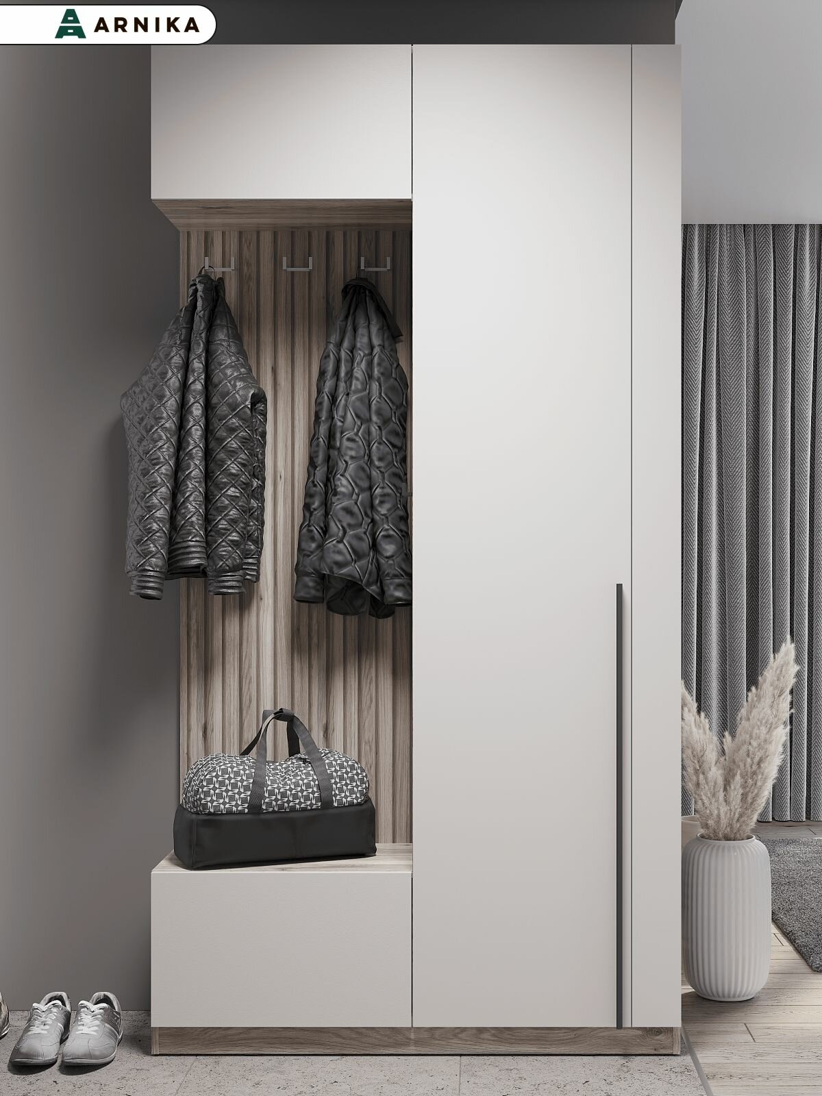 Прихожая ARNIKA "Урбан", дуб смоки, кашемир, ЛДСП, с полками